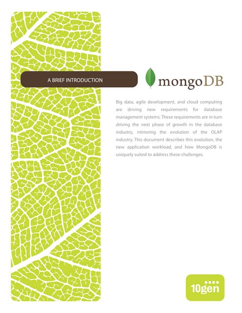Mongodb Introduction Pdf Databases Computer Software And Applications 3168