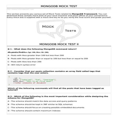 Mongodb Mock Test Ii Pdf