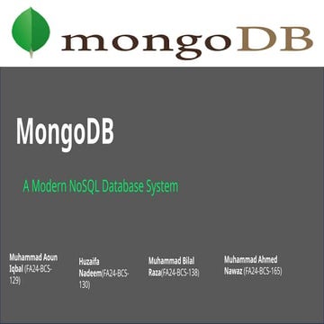 Building Your First Application with MongoDB | PPTX