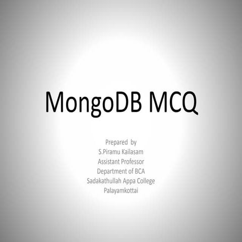 Mongo Db Quiz1 2 Pptx Databases Computer Software And Applications