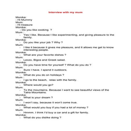 Monia 2c Interview with mum | PDF