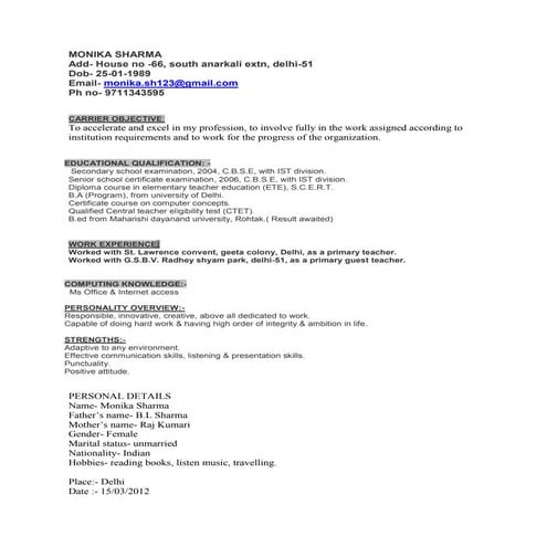 Monika, resume | DOCX