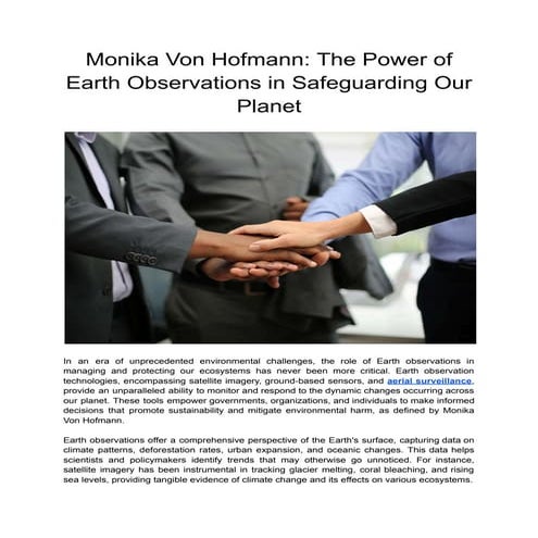 Monika Von Hofmann_ The Power of Earth Observations in Safeguarding Our ...