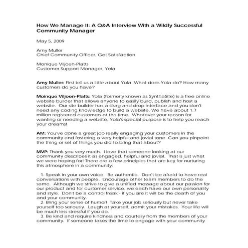 How We Manage It: A Q&A Interview With a Wildly Successful Community ...
