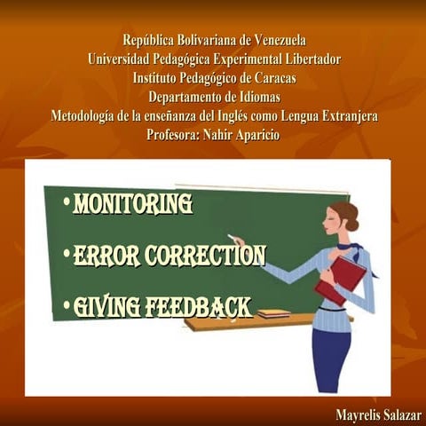 Monitoring, error correction and givimg feedback | PPT