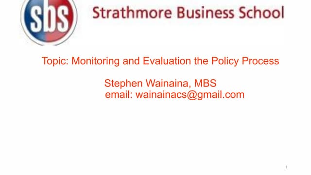 Policy Monitoring And Evaluation Pdf