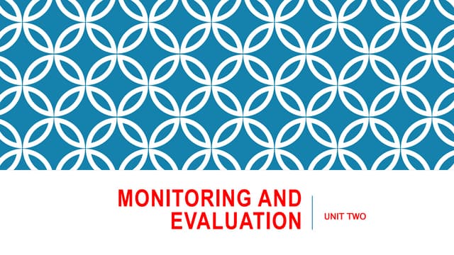 Project Monitoring and Evaluation (M and E Plan) Notes | PPTX