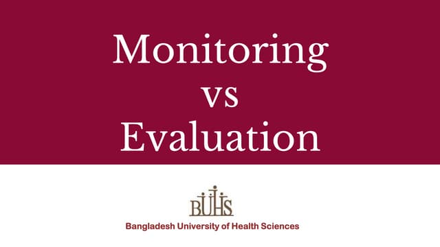 Monitoring And Evaluation Ppt