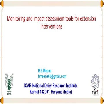 Monitoring and impact assessment tools | PPTX
