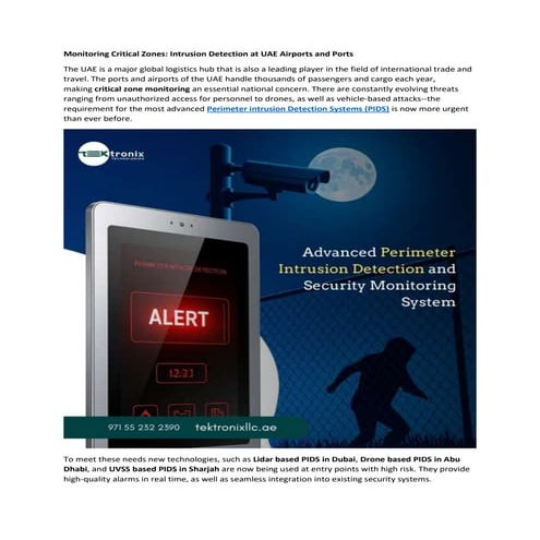 Monitoring Critical Zones - Intrusion Detection at UAE Airports and ...