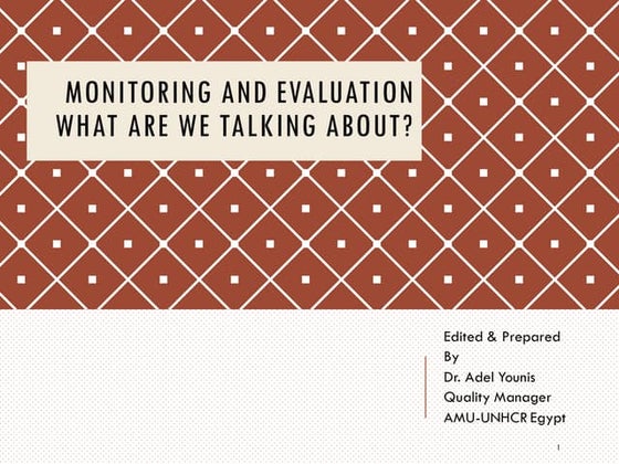 Project Monitoring And Evaluation M And E Plan Notes Pptx
