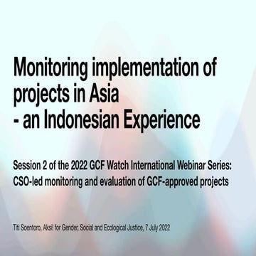 Monitoring implementation of projects in Asia - an Indonesian ...