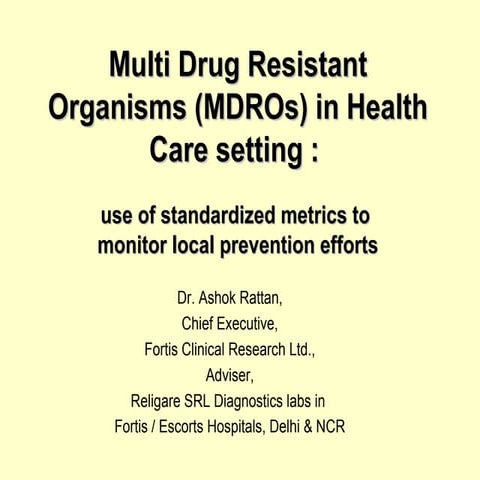 Monitoring mdro in healthcare | PPT
