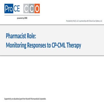 Monitoring of CML and how th treatment evolved over a period of time | PPT