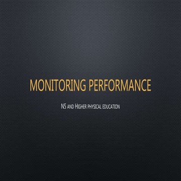 Monitoring Performance | PPTX