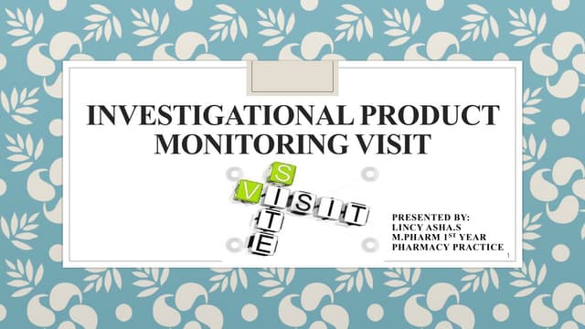 Site qualification visit | PPTX