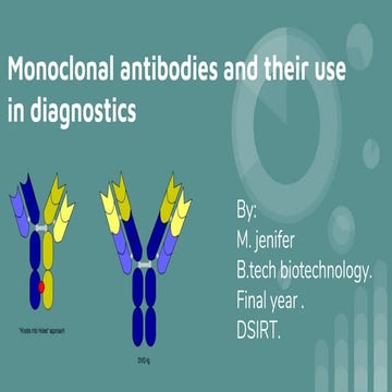 Monoclonal antibodies and their use in diagnostics | PPTX