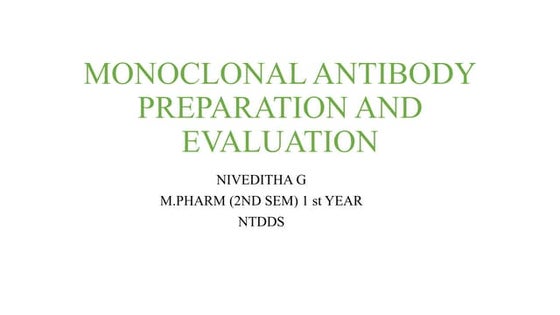 Monoclonal antibodies production | PPTX
