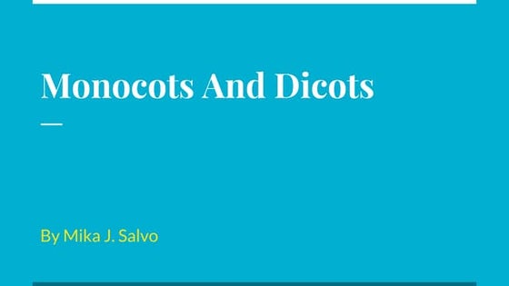 Monocots and dicots | PPT