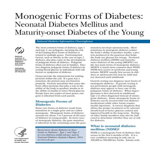 Monogenic diabetes | PDF