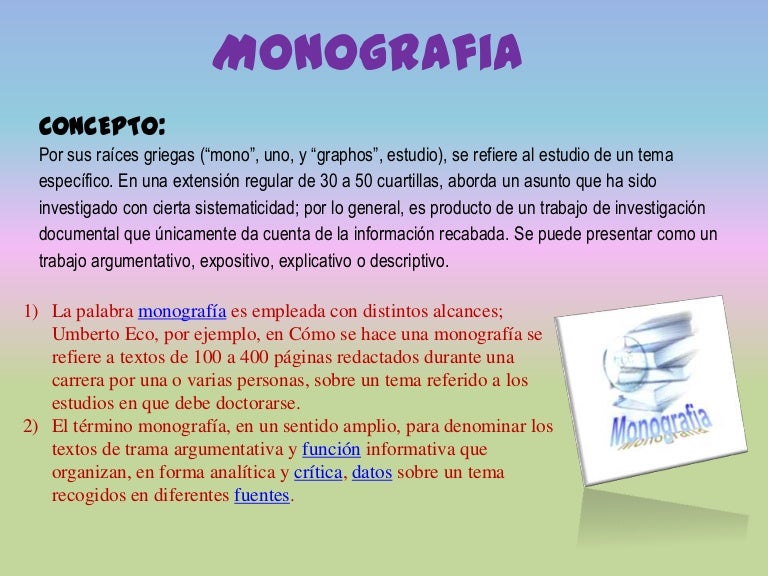 ¿CÓMO HACER UNA MONOGRAFÍA?