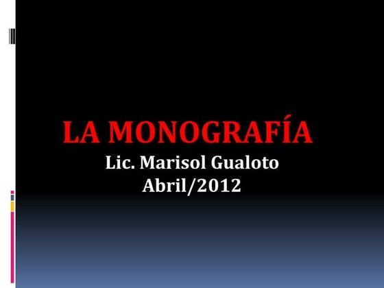 Portada de la monografía | PPT