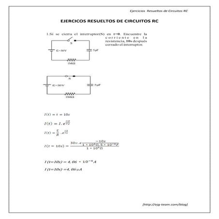 Ejercicios Resueltos de Circuitos RC | DOC