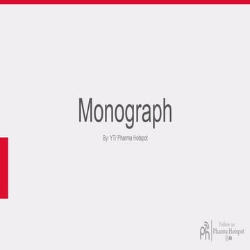 Monograph B. Pharmacy | PPTX