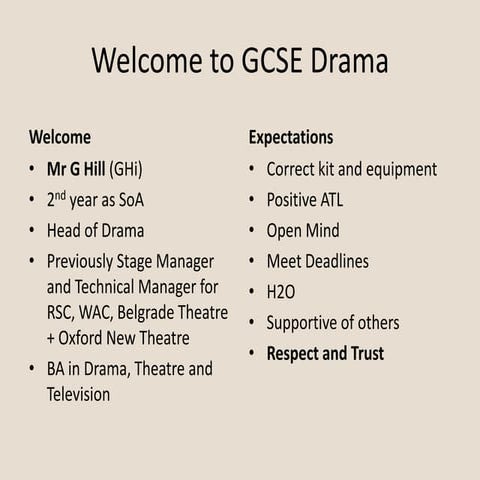Y10 Monologues Lesson 1: Introduction/Vocal skills | PPTX