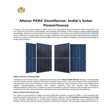 Mono PERC Excellence India's Solar Powerhouse.pdf