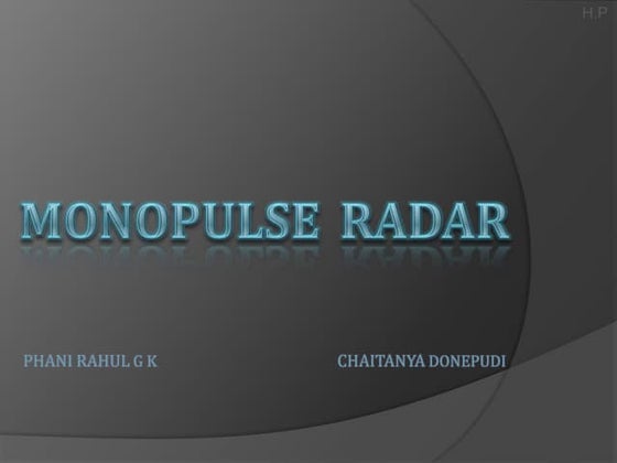 Monopulse tracking radar | PPT | Track and Field | Sports