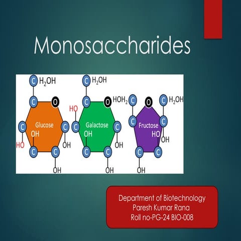 Monosaccharides pkr by paresh kumar rana | PPT