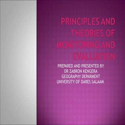 Results Based Monitoring And Evaluation Ppt