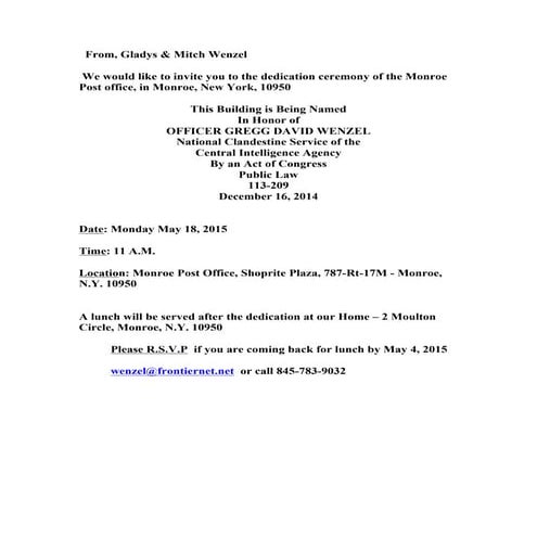 Monroe post office invite may 18, 2015 | PDF
