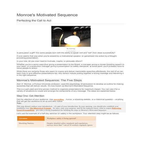 Monroe’s motivated sequence | PPTX