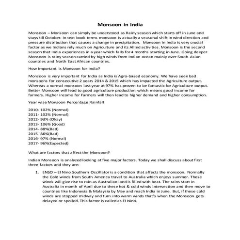 Monsoon in india - http://sriramgurujala.com/ | DOCX