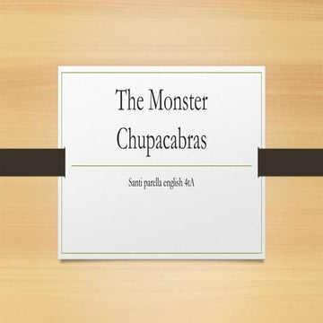 El chupacabra | PPT