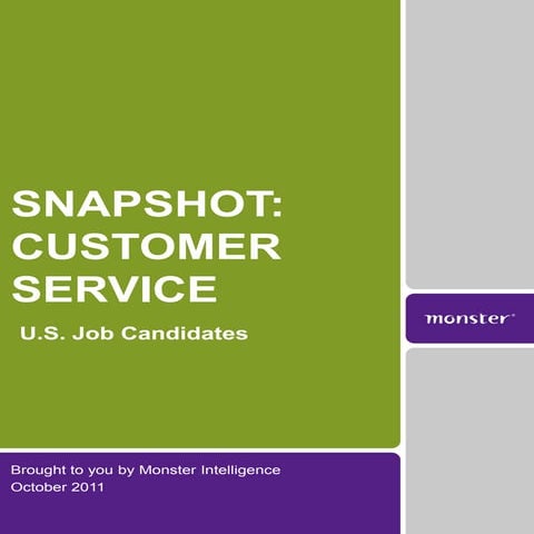 2011 Monster Customer Service Job Market Report | PDF