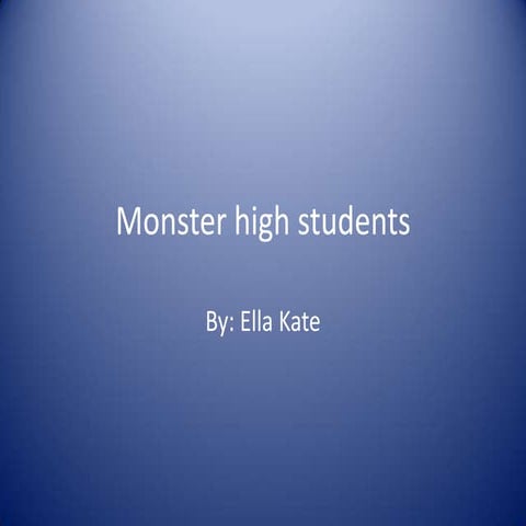 Monster high students | PPTX