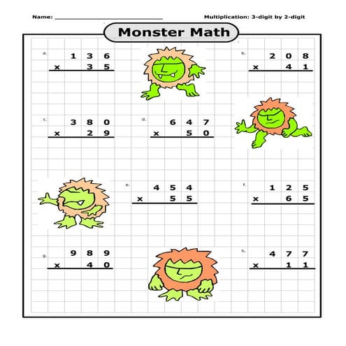 Monstermath multiply-3digx2dig | PDF
