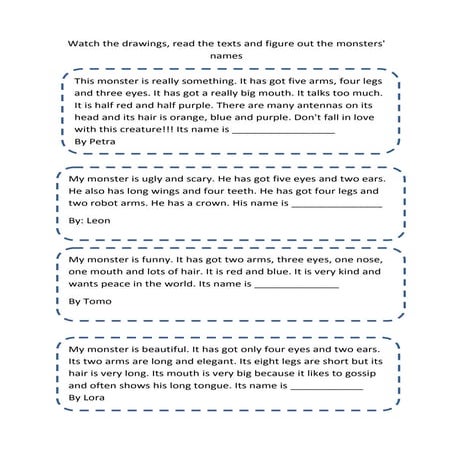 Monsters guessing game | PDF | Reptiles | Pets