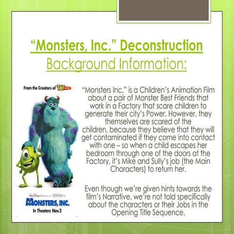 "Monsters, Inc." Opening Title Sequence Deconstruction | PPTX
