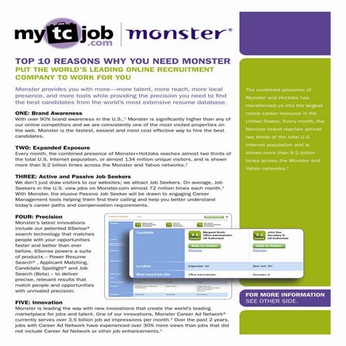 Monster Top 10 Reasons | PDF