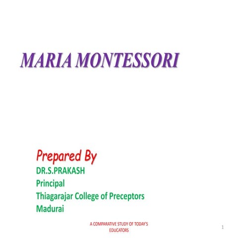 MARIA MONTESSORI | PDF