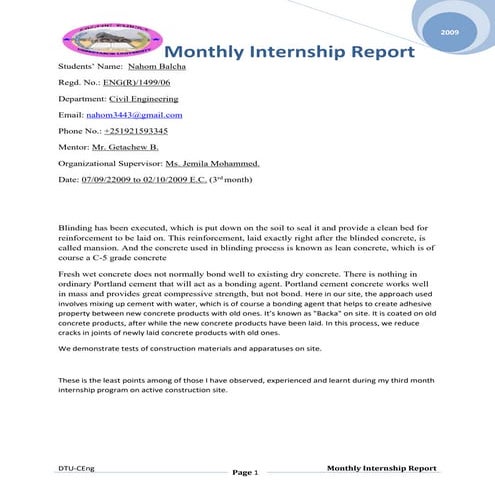 Monthly(3rd & 4th) internship report_ by_Nahom | PDF
