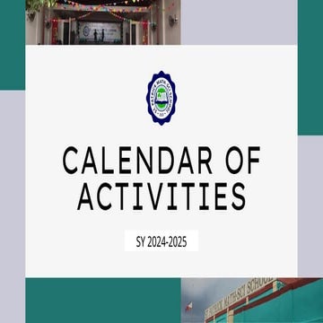 MONTHLY ACTIVITIES SCHOOL YEAR 2024-2025 | PPT
