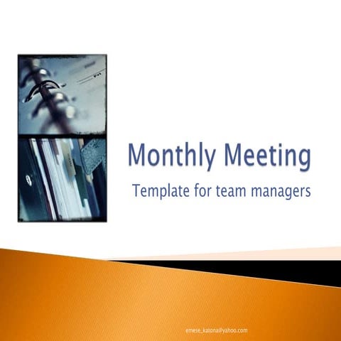 Monthly team meeting template for managers | PPTX