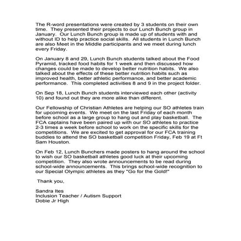 Monthly Recap Report | DOC