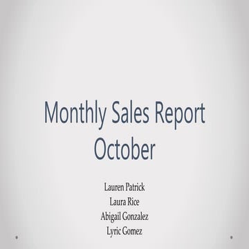 Monthly sales report | PPT