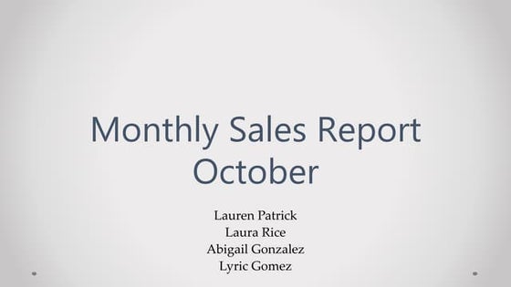 Monthly Sales Report Presentation Template | PDF